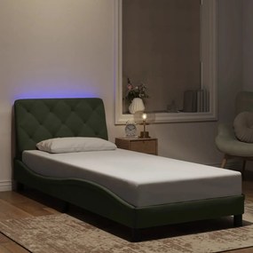 Rám postele s LED bez matrace světle šedý 80 x 200 cm samet 3213819