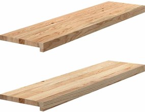 Nášlapy na schody 2 ks neošetřené 100x25x2 cm masivní dub 3283775