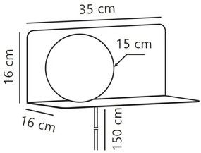 Nordlux - Nástěnné svítidlo s poličkou LILIBETH 1xE14/25W/230V modrá