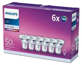 SADA 6x LED Žárovka Philips GU10/4,6W/230V 4000K