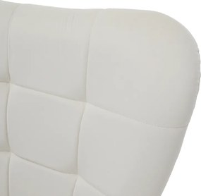 Relaxační křeslo ušák s podnožkou LUMEN - bílá Velvet látka