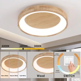 Brilagi - LED Stropní svítidlo FALCON WOOD MODERN LED/40W/230V pr. 60 cm dřevo