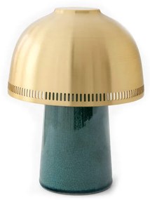&amp;Tradition Přenosná lampa Raku SH8, Blue Green &amp; Brass 136746A118
