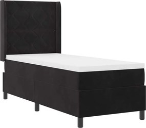 Postel s boxspringem s čelo Černá 80 x 200 cm samet 3342034