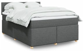 Box spring postel s matrací tmavě šedá 160x200 cm textil 3289032