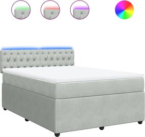 Box spring postel s matrací světle šedá 140x200 cm samet 3290064