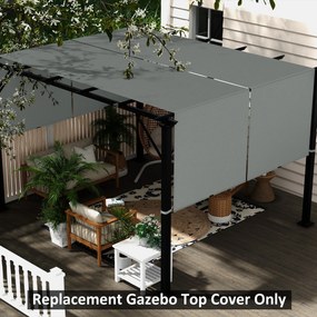 Outsunny Sada 2 skládacích pergolových náhradních plachet 4,9 x 1,2 m pro pergolu 3 x 3 m, polyesterová látka, tmavě šedá, UV ochrana