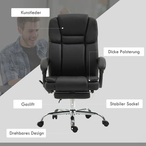 Kancelářská židle Vinsetto s vibrační masáží, ergonomická kancelářská židle s vyhříváním a funkcí polohování, výškově nastavitelná manažerská židle s…