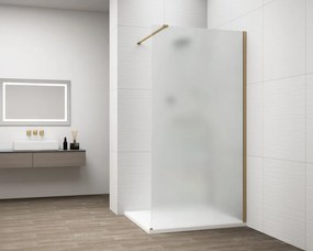 Polysan Esca Gold Matt jednodílná sprchová zástěna 110 x 210 cm k instalaci ke stěně zlatá sklo matné ES1111-04