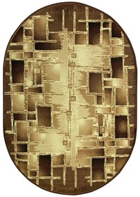 Oválný koberec GOLD 192/12 hnědý krémový Rozměr: 250x350 cm