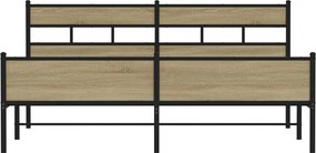 Kovový rám postele bez matrace dub sonoma 193 x 203 cm 3308506