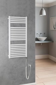 Aqualine Aqualine, TONDI-E elektrické topné těleso, rovné, 600x1690 mm, 800W, černý mat, DE496T