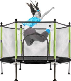 Creative Corner Trampolína pro domácí zahradu pro děti míčová síť 140cm 55inch zelená