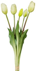Umělý svazek Tulipánů bílá, 48 cm