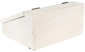 Bílá krabička na čaj se skleněným víkem Ceylon – 18x16x9 cm