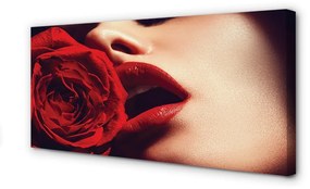 Obrazy na plátně Rose žena v ústech 120x60 cm