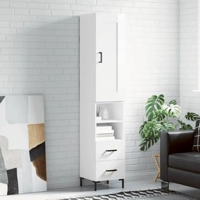 Skříň highboard bílá s vysokým leskem 34,5x34x180 cm kompozit,  3200259