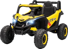 AIYAPLAY Dětské elektrické auto UTV 12 V, dětský elektrický buggy s dálkovým ovládáním, 96 x 61 x 56 cm, žlutá