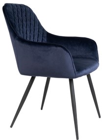 Sametová jídelní židle Harko tmavě modrá/černá