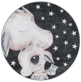 Ayyildiz Dětský kusový koberec FUNNY 2107, kulatý, Růžová Rozměr koberce: 120 cm KRUH