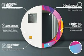 Kulaté dekorativní zrcadlo Geometrické složení fi 60 cm