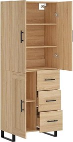 Skříň highboard dub sonoma 69,5 x 34 x 180 cm kompozitní dřevo 3196038