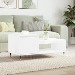 vidaXL Konferenční stolek 100 x 50 x 45 cm kompozitní dřevo [830825] Barva: bílá s vysokým leskem
