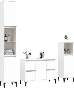 3dílný set koupelnového nábytku bílý kompozitní dřevo 3185605