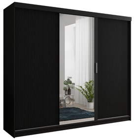 ARK Šatní skříň CHANDLER SLIM, Černá 250 cm