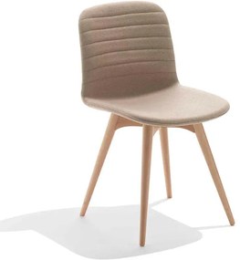MIDJ - Čalouněná židle LIU' s dřevěnou podnoží