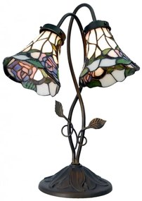 Stolní lampa Tiffany Two roses – 34x28x47 cm