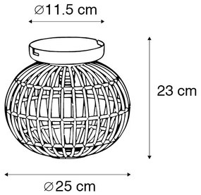 Rustikální stropní svítidlo bambus 25 cm - Canna