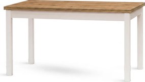 Rozkládací jídelní stůl PARMA | 140x80 cm | masiv buku + LDT 36 mm s ABS hranou | KVALITNÍ ZPRACOVÁNÍ | bílá/dub wotan