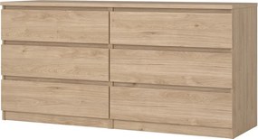 Komoda v dekoru dubu v přírodní barvě 154x76x50 cm Naia – Tvilum