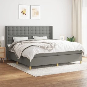 Box spring postel s matrací tmavě šedá 200x200 cm textil 3132338