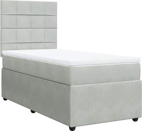Box spring postel s matrací světle šedá 80 x 200 cm samet 3294490