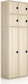 Nástavba pro skříně FRAME, 4x dveře, 872 x 450 x 854 mm, kódový zámek, dub přírodní