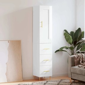 vidaXL Skříň highboard 34,5 x 34 x 180 cm kompozitní dřevo [3200185] Barva: bílá s vysokým leskem