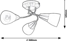 Rabalux Chromové stropní svítidlo Connor pro žárovku 3x E14 5690