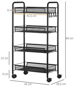 Servírovací stolek, kov, černá, NoBi NAVID 2