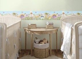 Dětská samolepící bordura na zeď Akvareloví Dinosauři | 5 m x 13.8 cm | DWBD8511