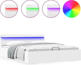Rám postele LED s úložným prostorem bílý umělá kůže 180x200 cm 285551
