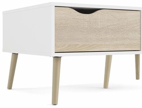 Tvilum Bílý konferenční stolek OSLO 75384 s deskou v dekoru dub