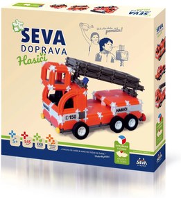Stavebnice seva doprava hasiči plast 545 dílků v krabici 35x33x5cm