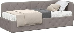 Rohový rám postele Taupe 80 x 200 cm textil 3394034