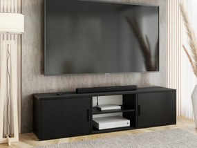 TV skříňka ROJO 3 černý otevřená TV skříňka s policí