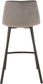 Šedá sametová barová židle Barstool Morgan Grey - 47*43*95cm