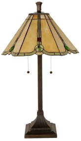 Zeleno-béžová stolní lampa Tiffany Phillipe – 40x67 cm