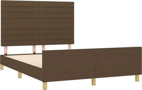 Rám postele bez matrace tmavě hnědý 140 x 190 cm textil 3125133