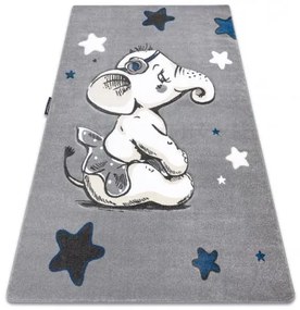 Dywany Luszczow Kusový koberec PETIT ELEPHANT SLONÍK, HVĚZDY, šedý Rozměr koberce: 140 x 190 cm